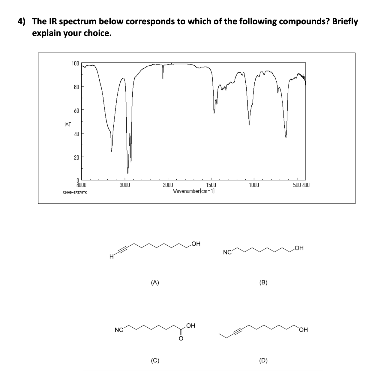 Solved help me with this IR spectrum problem | Chegg.com