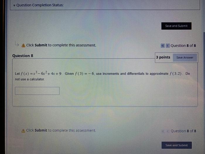 Solved @ Click submit to complete this assessment. ⩽⩽ | Chegg.com