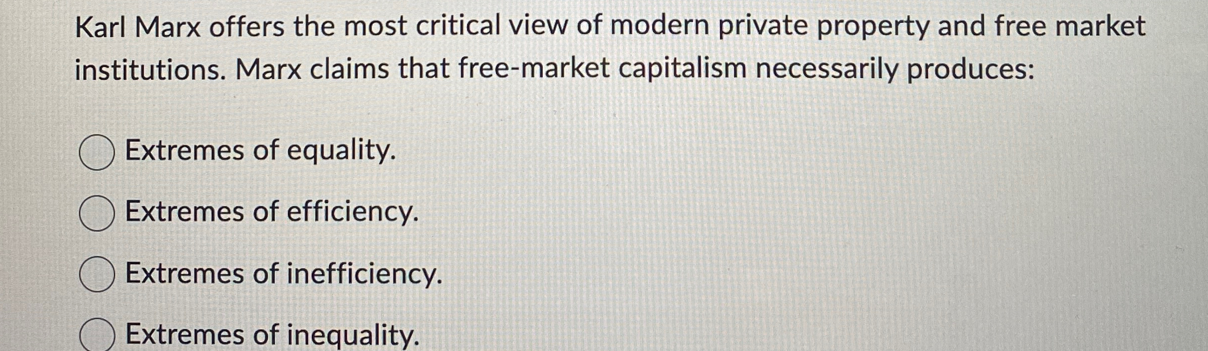 Solved Karl Marx offers the most critical view of modern | Chegg.com