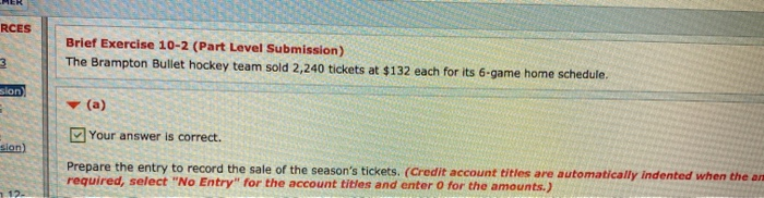 Solved RCES Brief Exercise 10-2 (Part Level Submission) The | Chegg.com