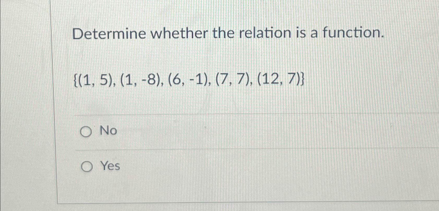 Solved Determine whether the relation is a | Chegg.com
