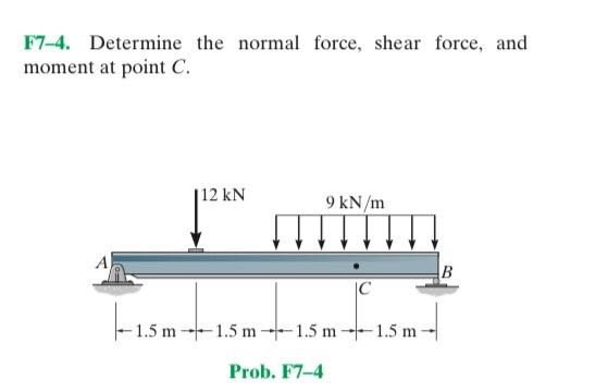Solved F7-4. Determine the normal force, shear force, and | Chegg.com Solved F7-4. Determine the normal force, shear force, and | Chegg.com
