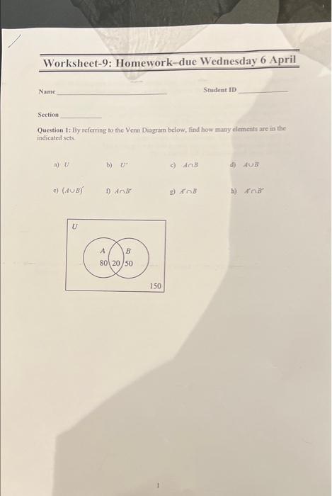 Solved Worksheet-9: Homework-due Wednesday 6 April Name | Chegg.com