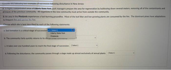 Solved Consider the following two examples of succession | Chegg.com