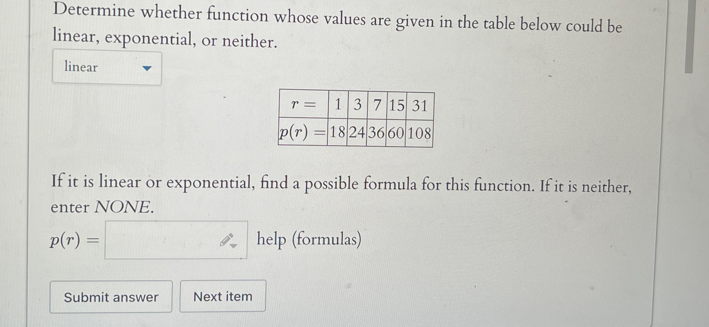 Solved Determine Whether Function Whose Values Are Given In 7994