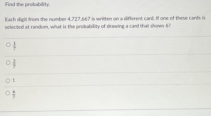 Solved Find the probability. Each digit from the number | Chegg.com