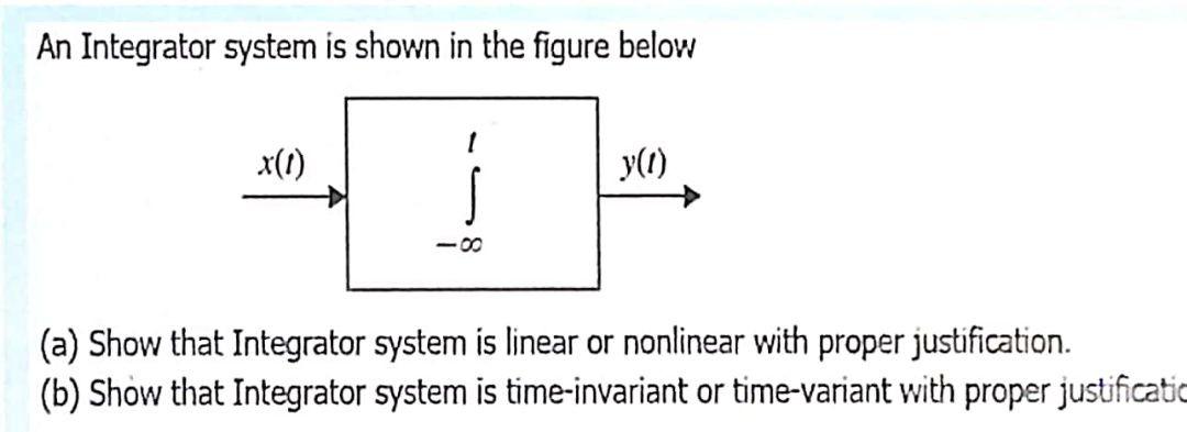 Solved An Integrator system is shown in the figure below 1 | Chegg.com