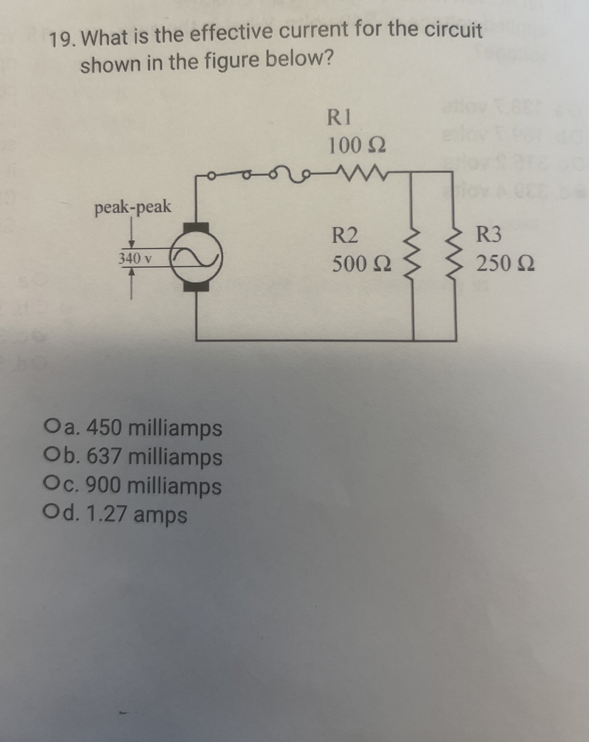 Solved What is the effective current for the circuit shown | Chegg.com