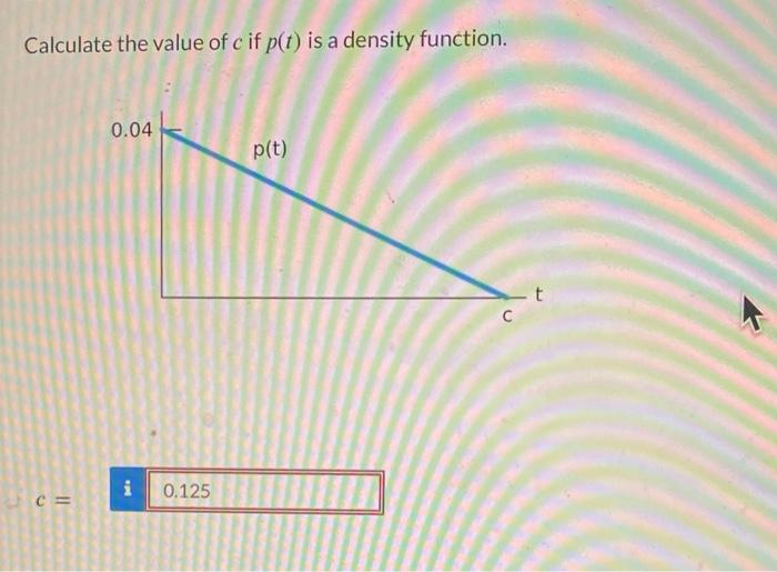 Solved Calculate the value of c if p(t) is a density | Chegg.com