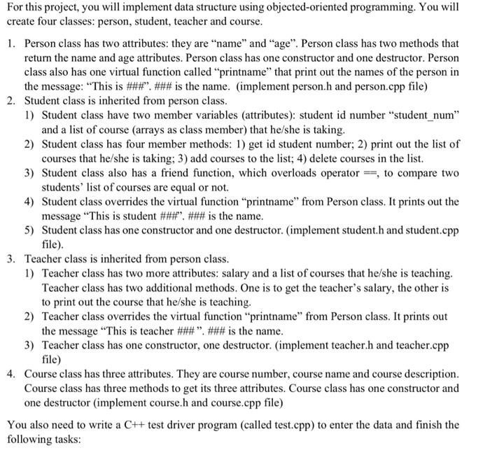 Solved For This Project You Will Implement Data Structure