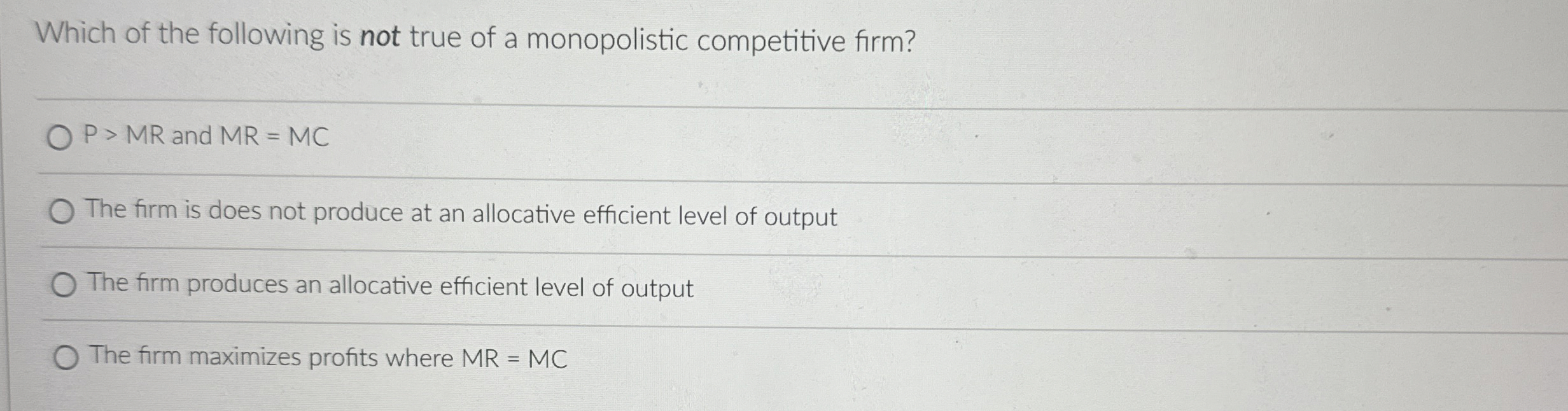 Solved Which of the following is not true of a monopolistic | Chegg.com