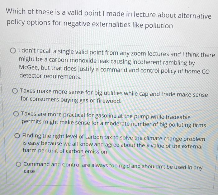 Solved Which of these is a valid point I made in lecture | Chegg.com