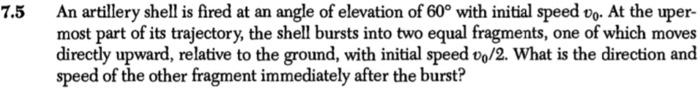 Solved An artillery shell is fired at an angle of elevation | Chegg.com
