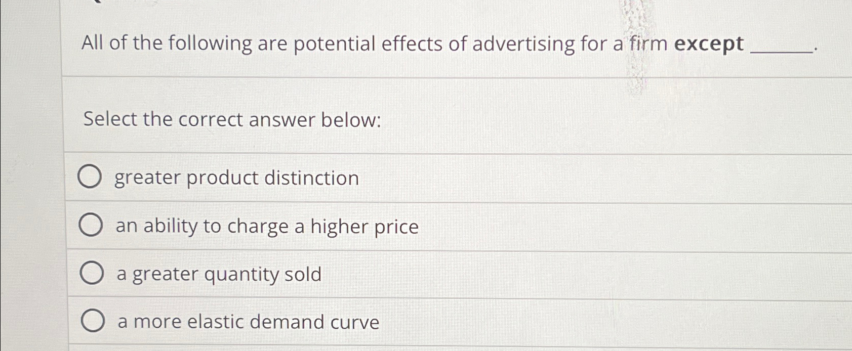 Solved All of the following are potential effects of | Chegg.com