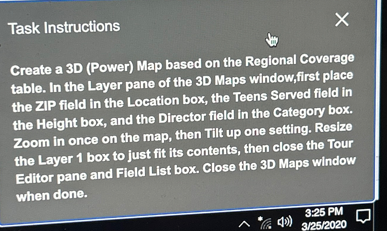 Solved Task InstructionsGreate a 3D (Power) ﻿Map based on | Chegg.com