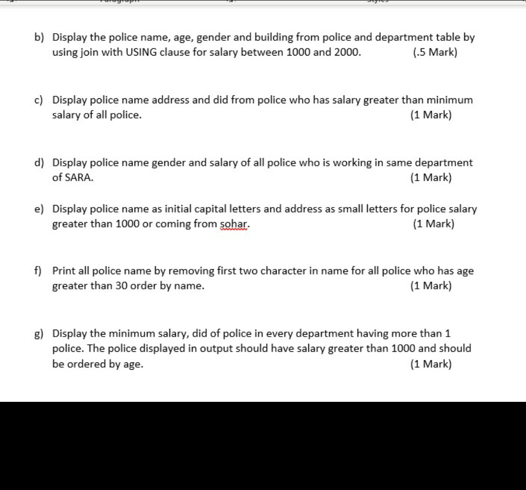 Solved 1. CREATE A TABLE CALLED DEPT WITH BELOW DETAILS. (1 | Chegg.com