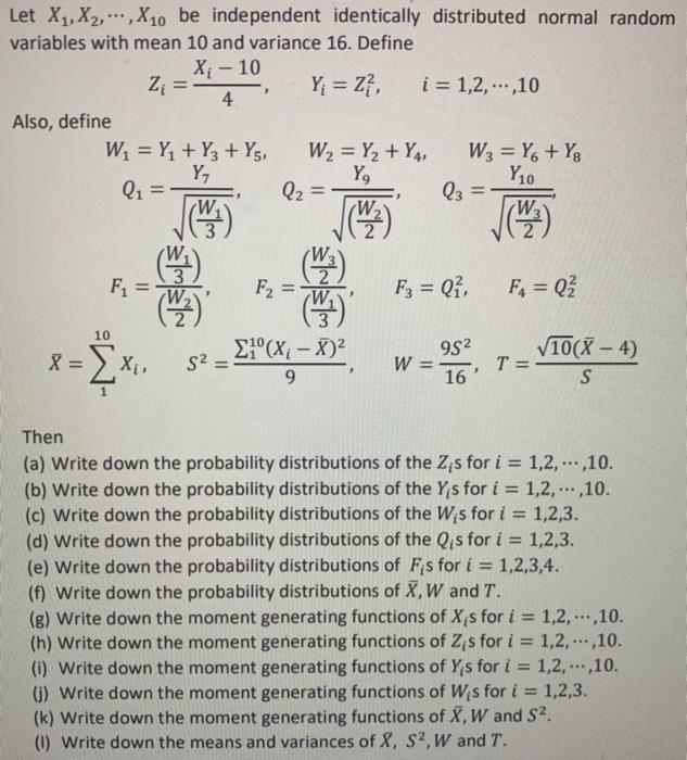 - Let X1, X2, X10 be independent identically | Chegg.com