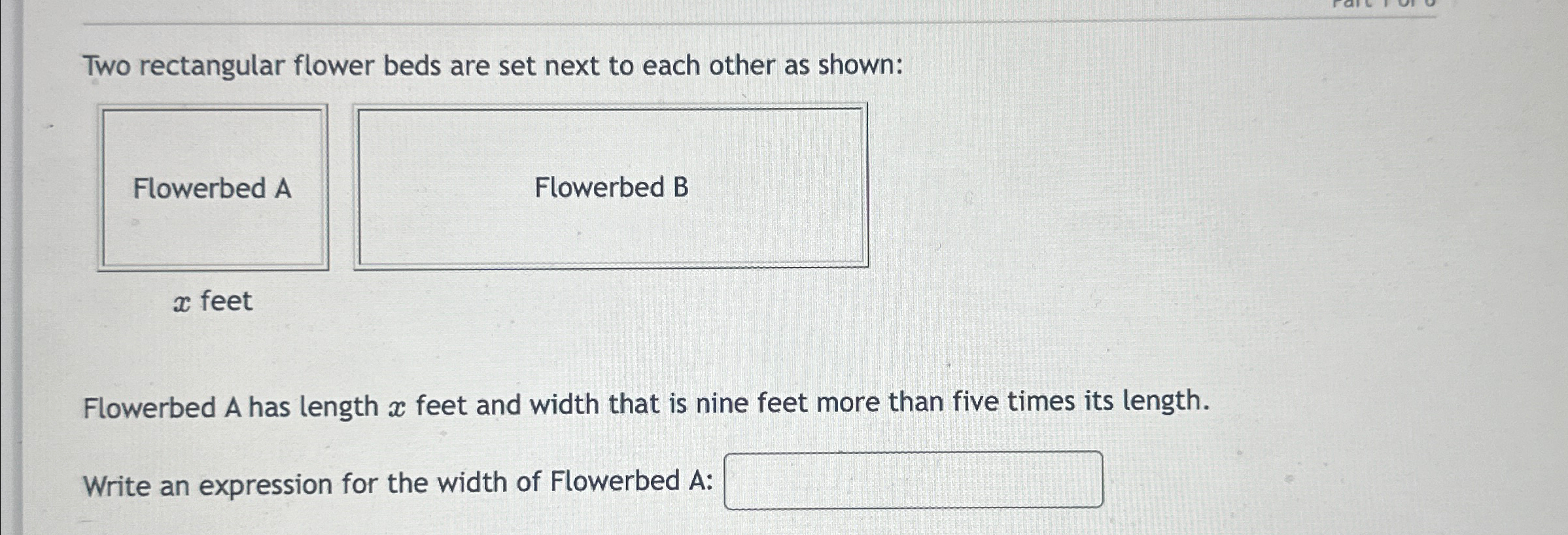 Solved Two rectangular flower beds are set next to each | Chegg.com