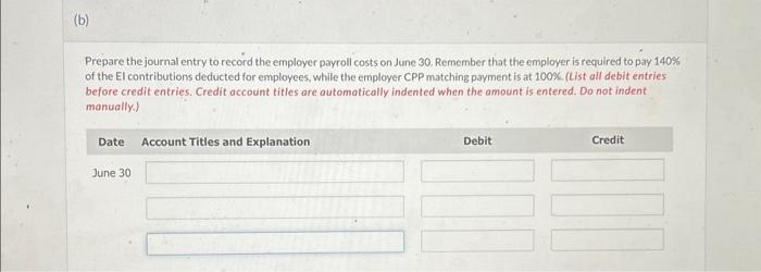 Solved Prepare the journal entry to record the employer | Chegg.com