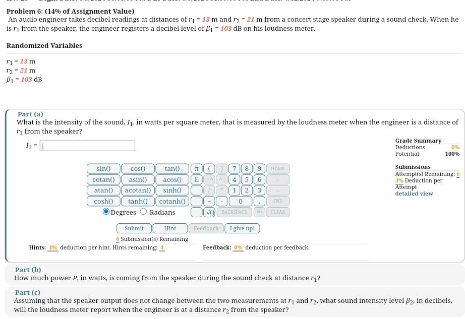 Solved Problem 6: (14% ﻿of Assignment Value)An audio | Chegg.com