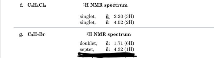 Solved NMR SPECTRAL PROBLEMS (non graphical data)can you | Chegg.com