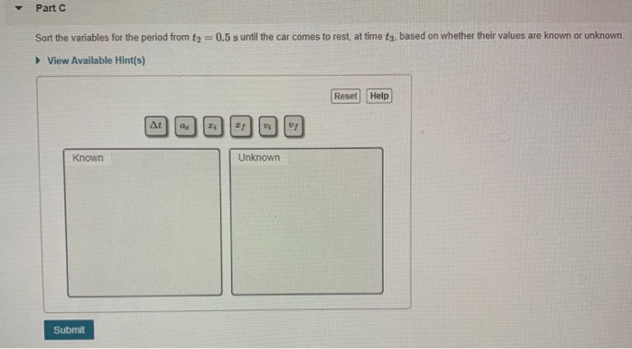 Solved Sort the variables for the period from tı = 0s to tz | Chegg.com
