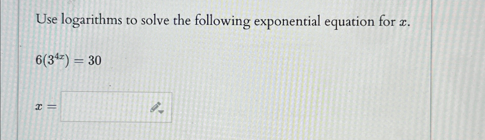 Solved Use logarithms to solve the following exponential | Chegg.com