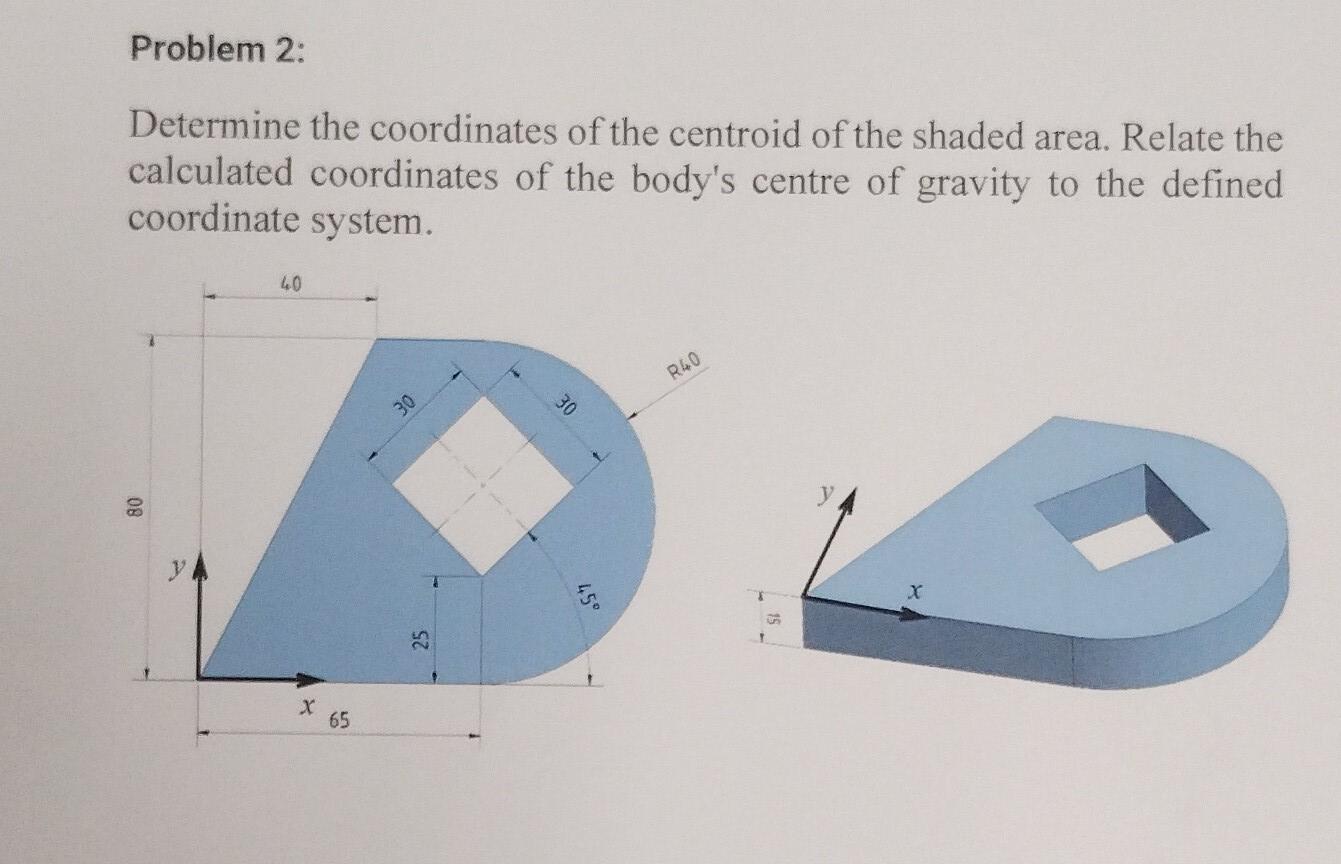 Solved Problem 2: Determine the coordinates of the centroid | Chegg.com