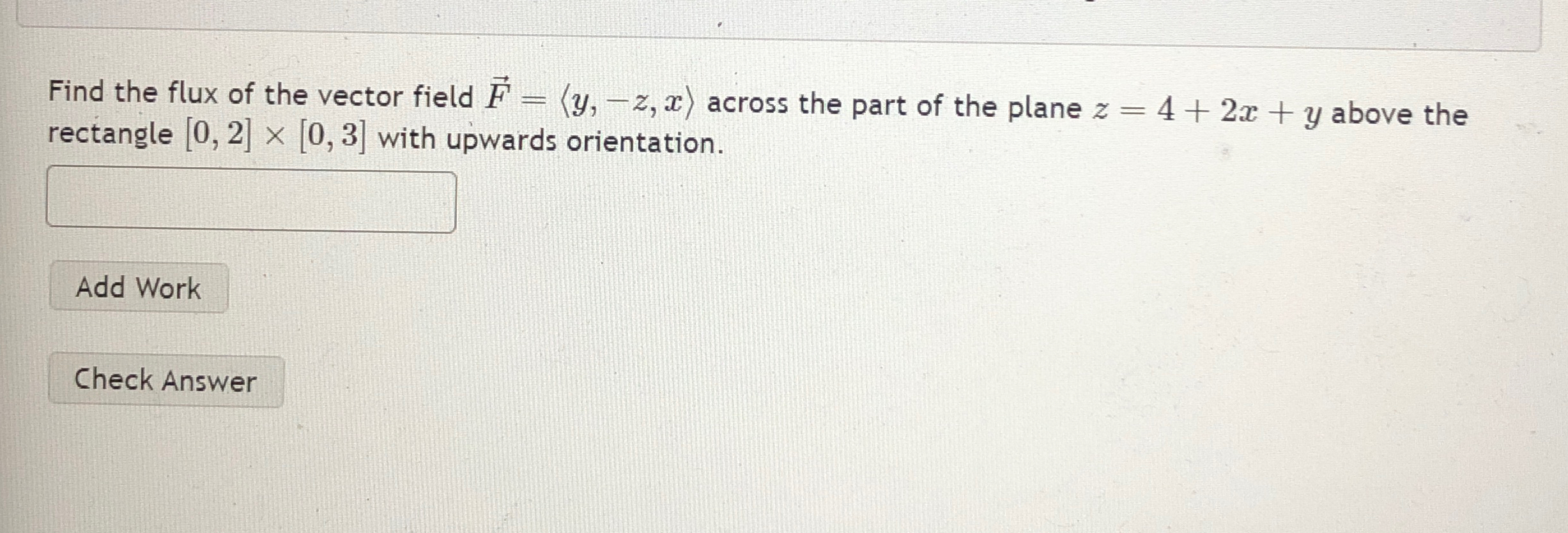 Solved Find the flux of the vector field vec(F)=(:y,-z,x:) | Chegg.com