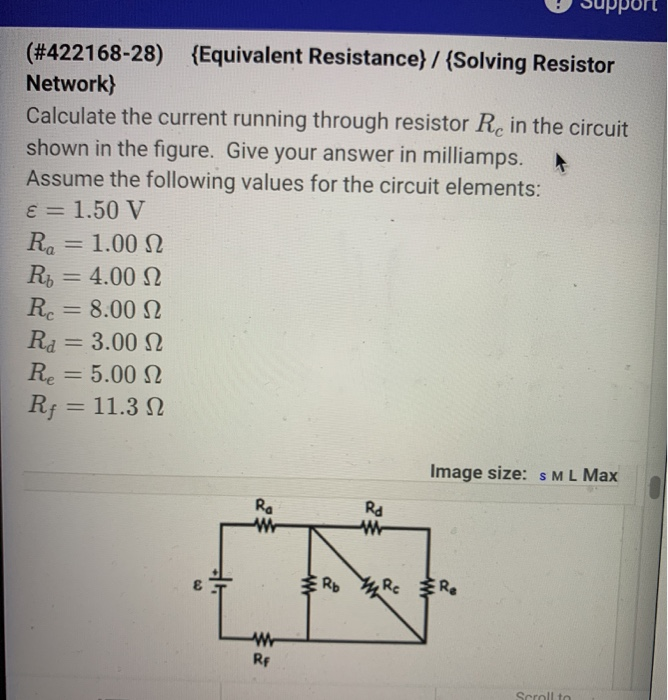 Solved U support (#422168-28) {Equivalent Resistance} / | Chegg.com