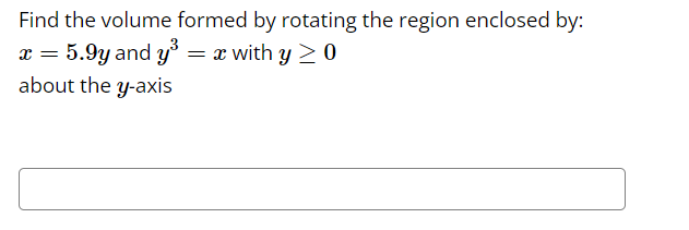 Solved Find the volume formed by rotating the region | Chegg.com