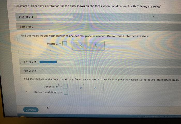 Solved Construct a probability distribution for the sum | Chegg.com