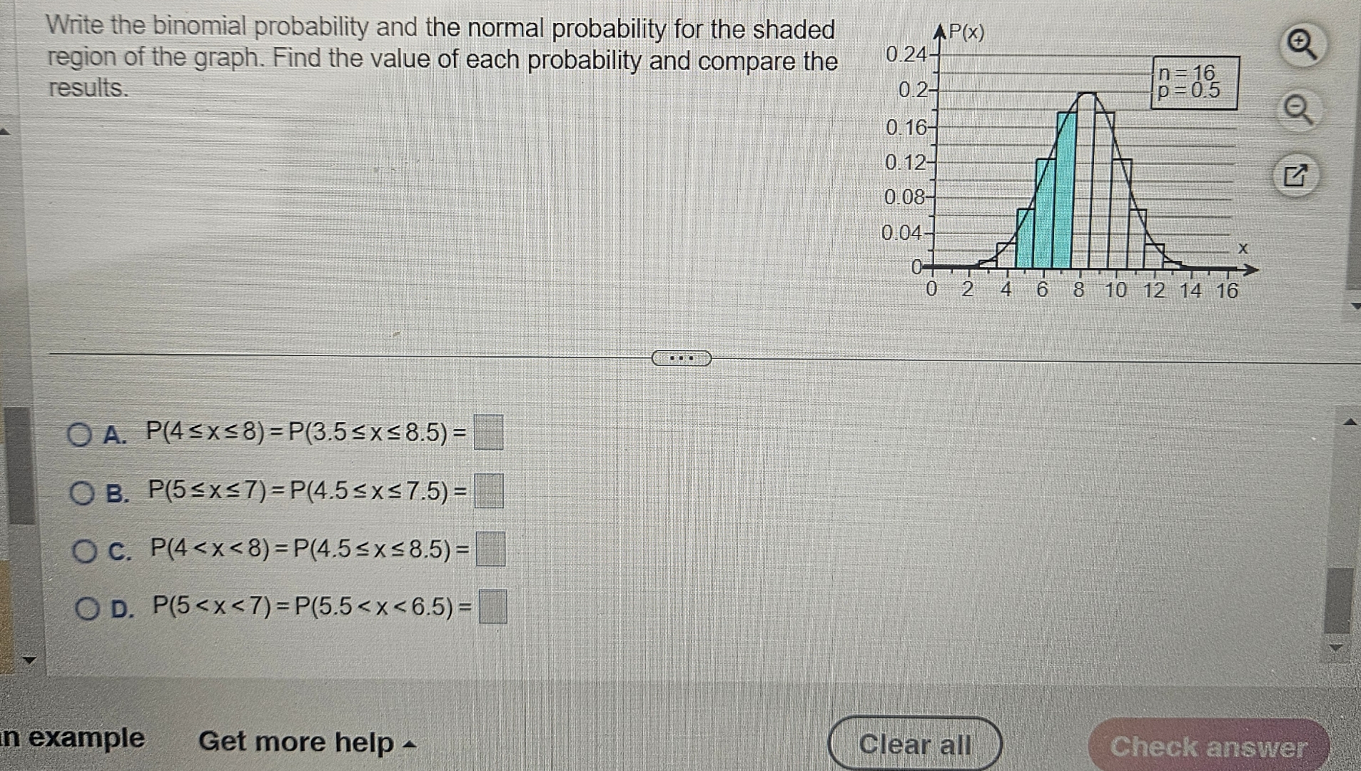 Write the normal probability for the shaded region of | Chegg.com