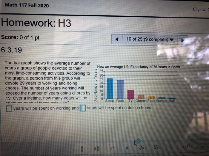 Solved Math 117 Fall 2020 Crystal Homework: H3 Score: 0 of 1 | Chegg.com
