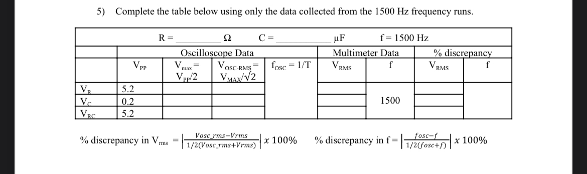 Complete the table below using only the data | Chegg.com