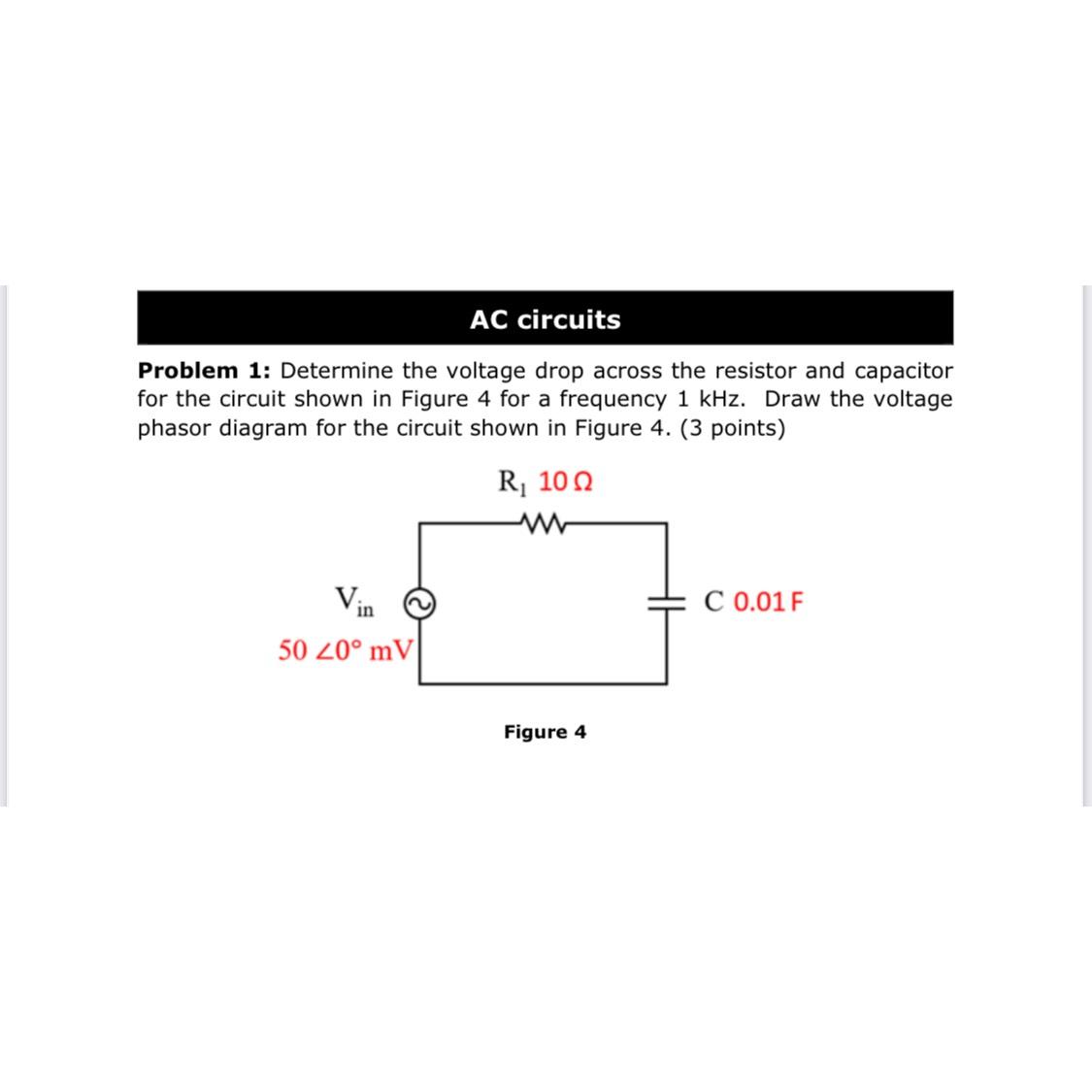 Solved AC circuitsProblem 1: Determine the voltage drop | Chegg.com
