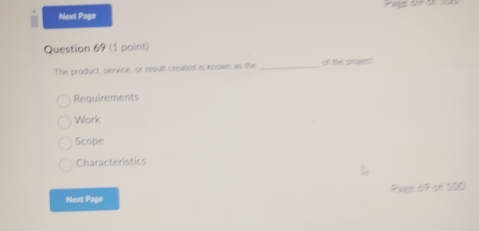 Solved Question 69 (1 ﻿point)The product service or resuit | Chegg.com