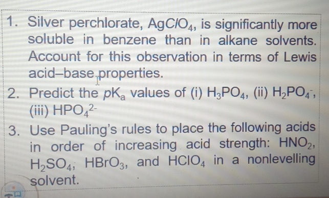 Solved Silver perchlorate, AgClO4, ﻿is significantly more | Chegg.com