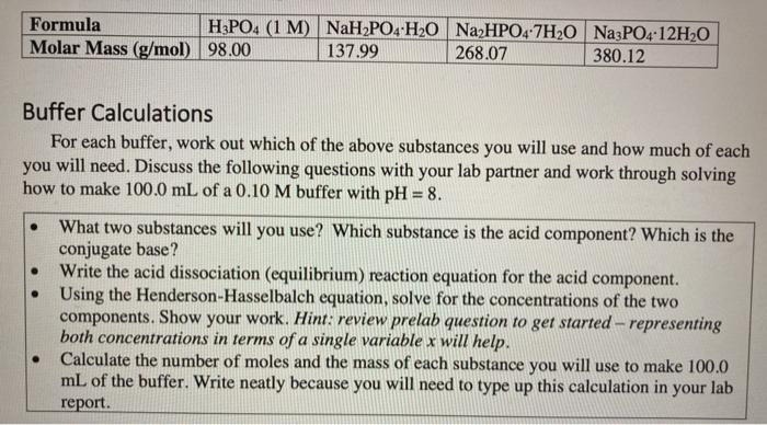 Solved How should i calculate how much of each buffer i will | Chegg.com
