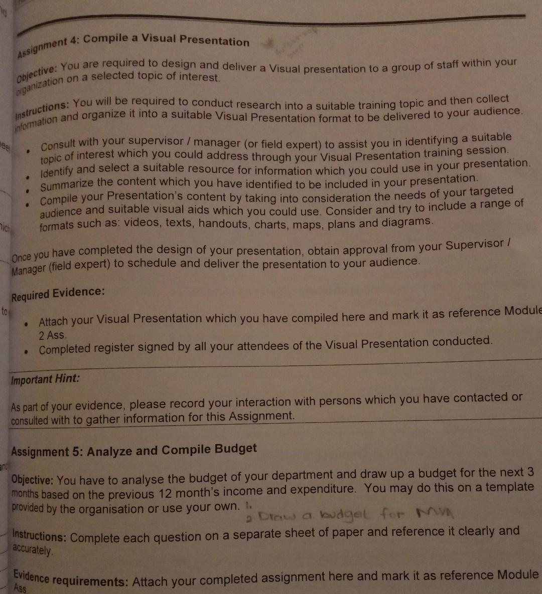 Solved Assignment 4: Compile a Visual Presentation | Chegg.com