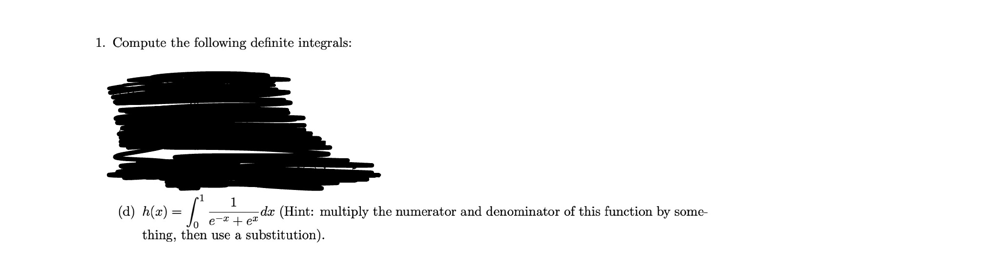 Solved Compute the following definite | Chegg.com