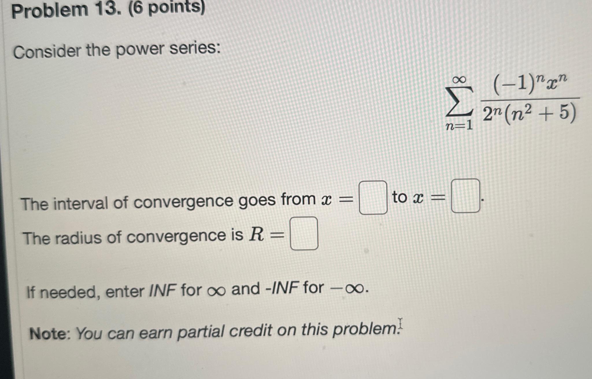 Solved Problem 13. (6 ﻿points)Consider the power | Chegg.com