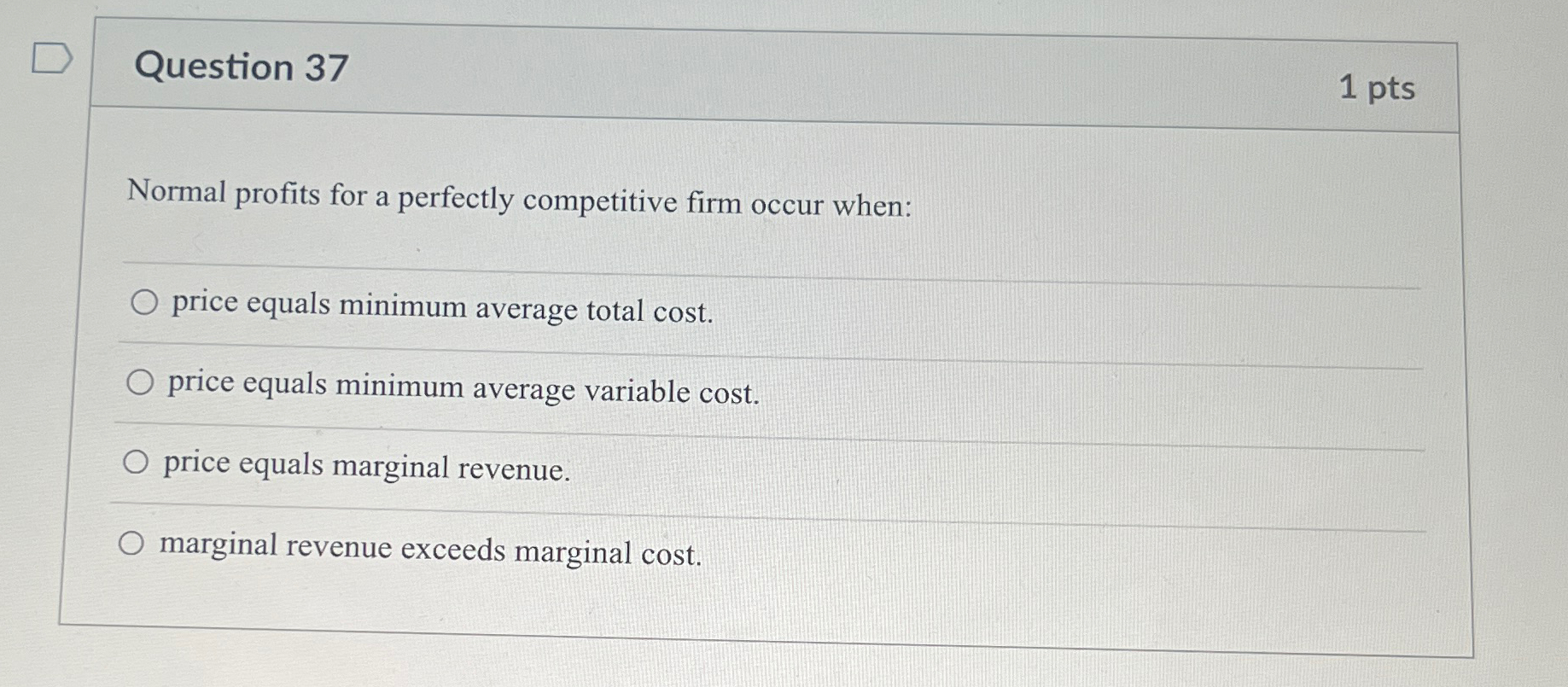 Solved Question 371ptsNormal profits for a perfectly | Chegg.com
