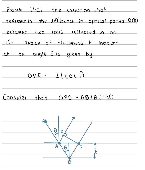 Solved Prove that the equation that represents the | Chegg.com
