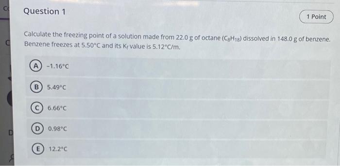 Solved Calculate the freezing point of a solution made from | Chegg.com