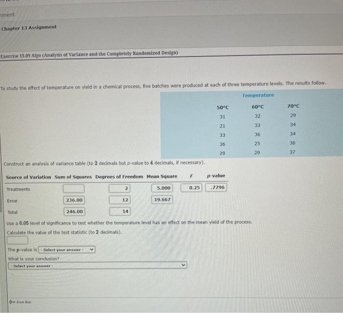Solved iment Chapter 13 Assignment Exercise 13.09 Algo | Chegg.com