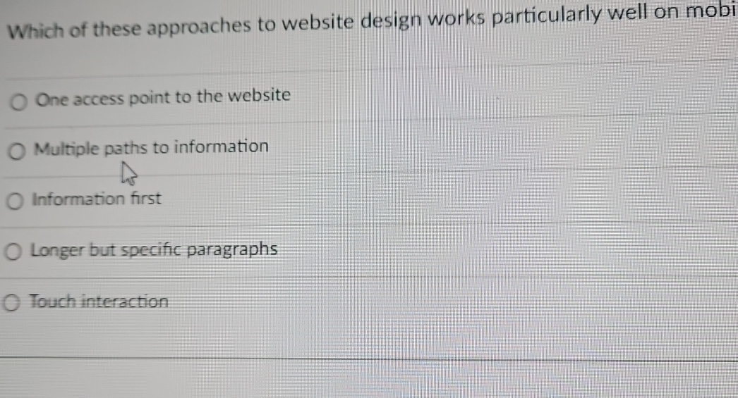 Solved Which of these approaches to website design works | Chegg.com