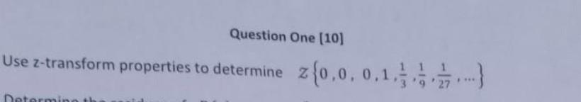 Solved Use z-transform properties to determine | Chegg.com