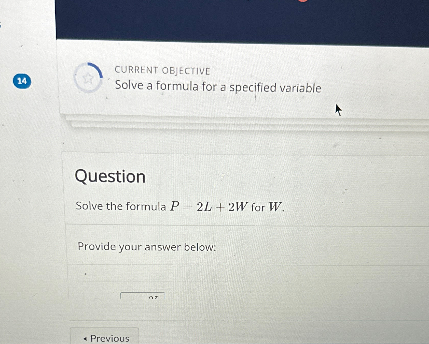 Solved 14CURRENT OBJECTIVESolve a formula for a specified | Chegg.com