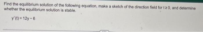 Solved Find the equilibrium solution of the following | Chegg.com